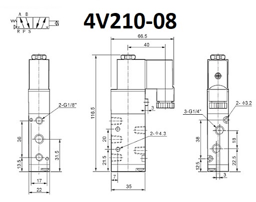 van khí nén airtac 4v210-08